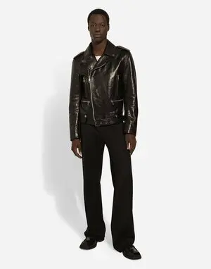 Dolce & Gabbana Belted Leather Biker Jacket