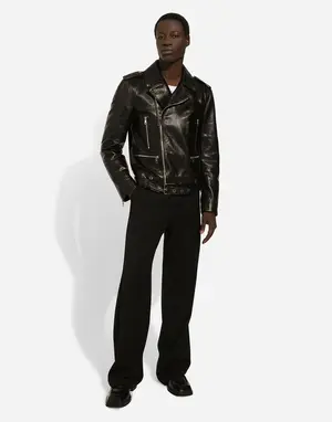 Dolce & Gabbana Belted Leather Biker Jacket