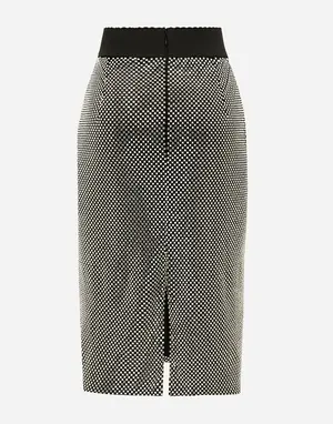 Dolce & Gabbana Crystal Mesh Calf-length Skirt