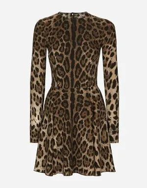 Dolce & Gabbana Leopard-print Cady Mini Dress - Animal Print