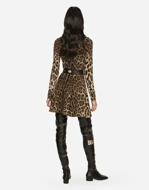 Dolce & Gabbana Leopard-print Cady Mini Dress - Animal Print