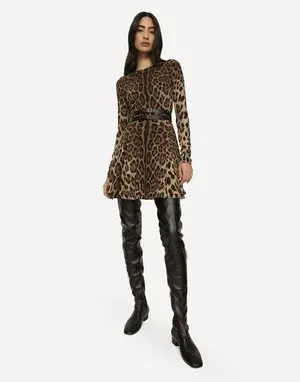 Dolce & Gabbana Leopard-print Cady Mini Dress - Animal Print