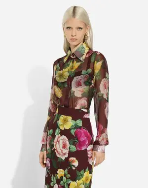 Dolce & Gabbana Silk Chiffon Camicia - Print