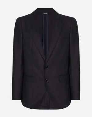 Dolce & Gabbana Single-breasted Flannel Taormina-fit Jacket - Blue