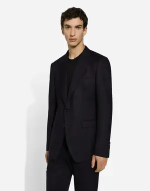 Dolce & Gabbana Single-breasted Flannel Taormina-fit Jacket - Blue