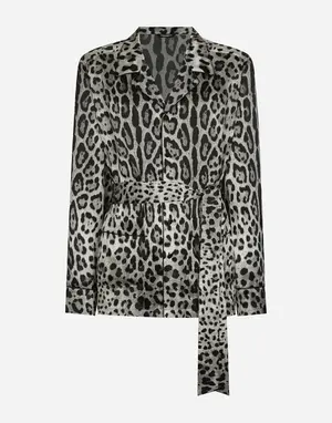 Dolce & Gabbana Leopard- Satin Robe - Print