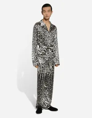 Dolce & Gabbana Leopard- Satin Robe