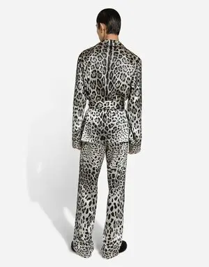 Dolce & Gabbana Leopard- Satin Robe
