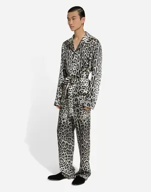 Dolce & Gabbana Leopard- Satin Robe