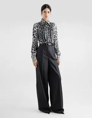 Dolce & Gabbana Leopard- Silk Satin Shirt - Print