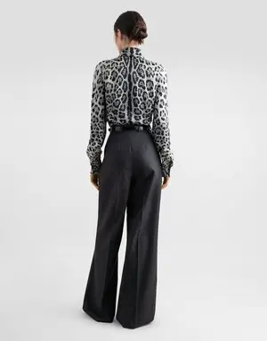 Dolce & Gabbana Leopard- Silk Satin Shirt - Print