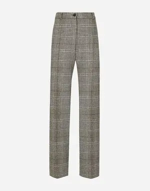 Dolce & Gabbana Flared Glen Plaid Pants - Multicolor