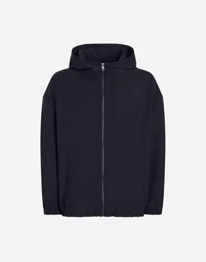 Dolce & Gabbana Hooded Woolen Jacket With Logo Tag