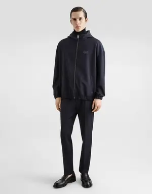 Dolce & Gabbana Hooded Woolen Jacket With Logo Tag