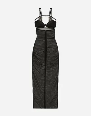 Dolce & Gabbana Stretch Tulle Midi Dress