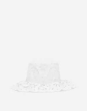 Dolce & Gabbana Broderie Anglaise Hat - White