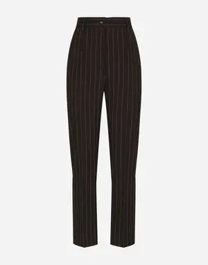 Dolce & Gabbana High-waisted Pinstripe Wool Pants - Multicolor