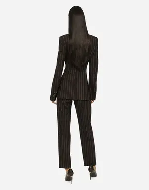 Dolce & Gabbana High-waisted Pinstripe Wool Pants - Multicolor