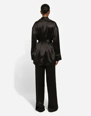 Dolce & Gabbana Silk Long-sleeved Pajama Jacket With Belt