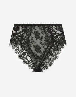 Dolce & Gabbana High-waisted Lace Briefs - Black
