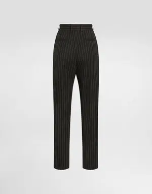 Dolce & Gabbana High-waisted Pinstripe Twill Pants - Multicolor