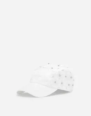 Dolce & Gabbana Drill Baseball Cap With Rhinestone Embellishment - White