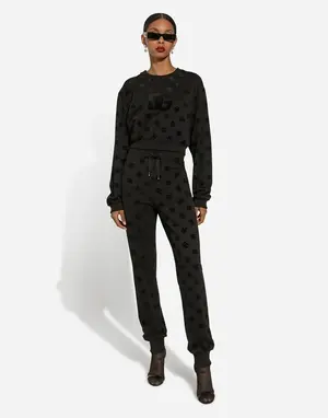 Dolce & Gabbana Jersey Sweatshirt With Flocked Dg Logo Print