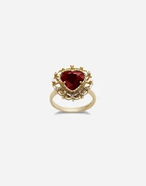 Dolce & Gabbana Devotion 18 Carat Rhodolite Garnet And Sapphire Ring - Gold