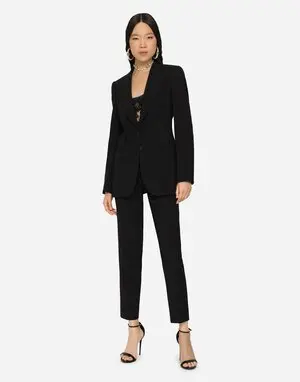Dolce & Gabbana Single-breasted Woolen Turlington Blazer - Black