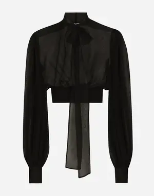 Dolce & Gabbana Silk Chiffon Pussy-bow Blouse