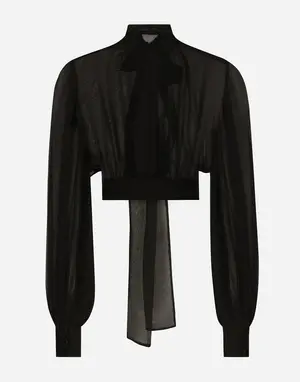 Dolce & Gabbana Silk Chiffon Pussy-bow Blouse