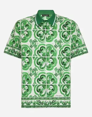 Dolce & Gabbana Cotton Polo-shirt With Majolica - Print