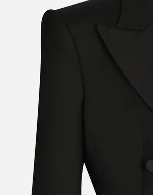 Dolce & Gabbana Double-breasted Wool Gabardine Tuxedo Coat With Padded Hips