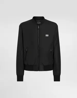 Dolce & Gabbana Nylon Jacket With Logo Tag - Black