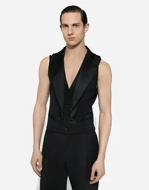 Dolce & Gabbana Single-breasted Gabardine Vest - Black