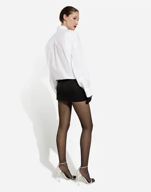 Dolce & Gabbana Ottoman Mini Skirt With Floral Appliqu