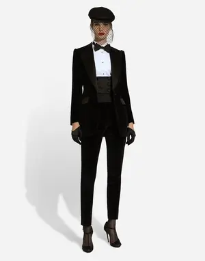 Dolce & Gabbana Single-breasted Velvet Tuxedo Jacket - Black