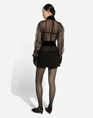 Dolce & Gabbana Short Wool Crepe And Organza Dress