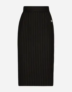 Dolce & Gabbana Pinstripe Stretch Wool Skirt - Multicolor