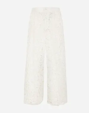 Dolce & Gabbana Tailored Lace Pants - White
