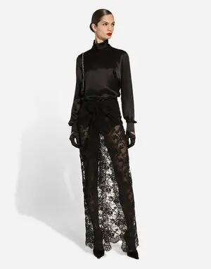 Dolce & Gabbana Silk Satin Blouse - Black