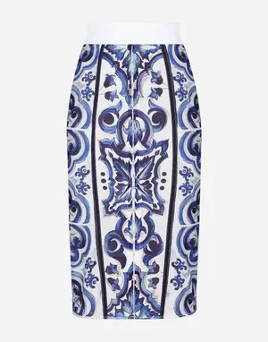 Dolce & Gabbana Majolica Print Midi Skirt - Multicolor