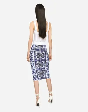 Dolce & Gabbana Majolica Print Midi Skirt - Multicolor