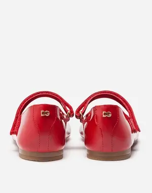 Dolce & Gabbana Patent Leather Mary Jane Ballet Flats - Red