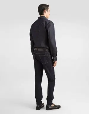 Dolce & Gabbana Slim-fit Stretch Cotton Jeans With Patch - Multicolor