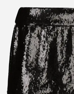 Dolce & Gabbana Miniskirt With Micro-sequin Embellishment - Black