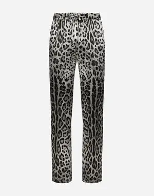 Dolce & Gabbana Leopard- Satin Pants - Print