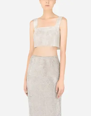 Dolce & Gabbana Crystal Mesh Top - Multicolor