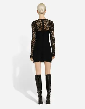 Dolce & Gabbana Cordonetto Lace Mini Dress - Black