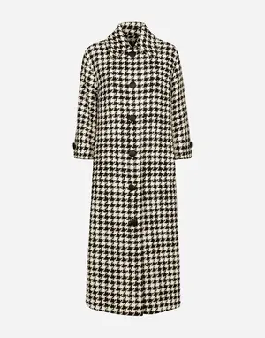 Dolce & Gabbana Single-breasted Macro-houndstooth Wool Coat